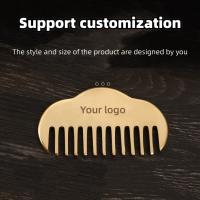 China Gold Fine-tooth Natural Brass Gua Sha Board Scalp Massage Comb Guasha Stone Head Massager Hair Health Care Beauty Tool Home for sale
