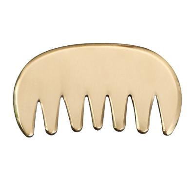 China Massage Comb Seven-tooth Natural Brass Gua Sha Board Scalp Massager Guasha Tool Head Hair Health Care Salon Beauty Home for sale