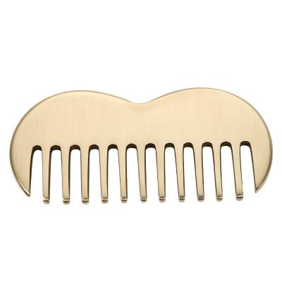 China Fine-tooth Natural Brass Gua Sha Board Scalp Massage Comb Guasha Stone Head Massager Hair Health Care Salon Beauty Tool for sale