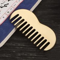China Fine-tooth Natural Brass Gua Sha Board Scalp Massage Comb Guasha Stone Head Massager Hair Health Care Salon Beauty Tool for sale