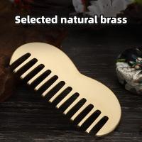 China Fine-tooth Natural Brass Gua Sha Board Scalp Massage Comb Guasha Stone Head Massager Hair Health Care Salon Beauty Tool for sale