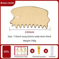 China Body Muscles Massage Tool Natural Brass Gua Sha Board Scalp Comb Guasha Stone Head Massager Hair Health Care Salon Beauty for sale