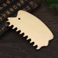 China Body Muscles Massage Tool Natural Brass Gua Sha Board Scalp Comb Guasha Stone Head Massager Hair Health Care Salon Beauty for sale