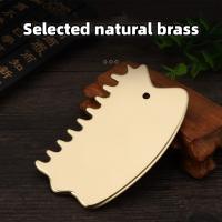 China Body Muscles Massage Tool Natural Brass Gua Sha Board Scalp Comb Guasha Stone Head Massager Hair Health Care Salon Beauty for sale