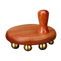 China Body Massage Equipment Household Handheld Brass Solid Wood Massage Gua Sha Tool Guasha Brush for Skin Care Spa Facial Lifting for sale