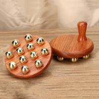 China Body Massage Equipment Household Handheld Brass Solid Wood Massage Gua Sha Tool Guasha Brush for Skin Care Spa Facial Lifting for sale