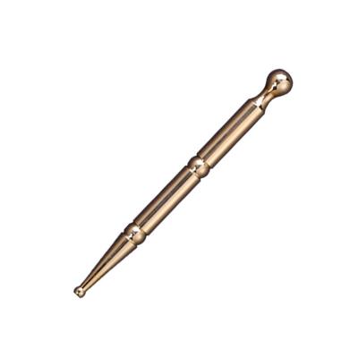 China Massage Tools Brass Copper Manual Acupressure Reflexology Pen for Body Health Care Therapy Tissue Massage Stick Gold for sale