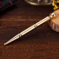China Massage Tools Brass Copper Manual Acupressure Reflexology Pen for Body Health Care Therapy Tissue Massage Stick Gold for sale