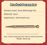 China Massage Tools Brass Copper Manual Acupressure Reflexology Pen for Body Health Care Therapy Tissue Massage Stick Gold for sale