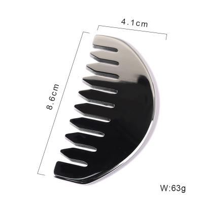 China Customized Logo Availabled Best Seller Stainless Steel Gua Sha Scalp Massage Comb Guasha Stone Head Massager Hair Health Care Salon Beauty for sale