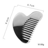China Customized Logo Availabled Best Seller Stainless Steel Gua Sha Scalp Massage Comb Guasha Stone Head Massager Hair Health Care Salon Beauty for sale