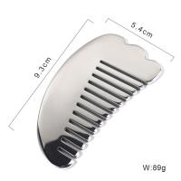 China Customized Logo Availabled Best Seller Stainless Steel Gua Sha Scalp Massage Comb Guasha Stone Head Massager Hair Health Care Salon Beauty for sale