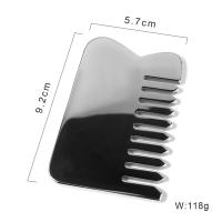 China Customized Logo Availabled Best Seller Stainless Steel Gua Sha Scalp Massage Comb Guasha Stone Head Massager Hair Health Care Salon Beauty for sale