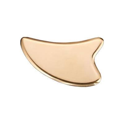 China Gold Heart Shape Natural Brass Metal Gua Sha Scraping Guasha Facial Spa Massager for Meridian Acupoint Massage for sale