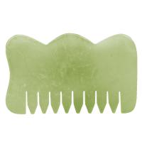 China Customized Logo Availabled M Shape Jade Gua Sha Stone Head Massager for Hair Health Care and Scalp Massage in Salon Beauty for sale
