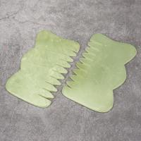 China Customized Logo Availabled M Shape Jade Gua Sha Stone Head Massager for Hair Health Care and Scalp Massage in Salon Beauty for sale