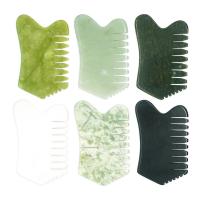 China Jade Gua Sha Combs Massage Stone Hair Comb Handheld Head Tools for Body Muscles and Multifunctional Facial Massage Tool for sale