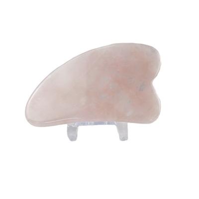 China Small Jade Stone Guasha Board Custom Facial Massager for Neck Back Shoulder Waist Buttock Heart Shape Rose Quartz Gua Sha for sale