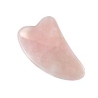 China Small Jade Stone Guasha Board Custom Facial Massager for Neck Back Shoulder Waist Buttock Heart Shape Rose Quartz Gua Sha for sale