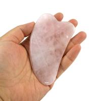 China Small Jade Stone Guasha Board Custom Facial Massager for Neck Back Shoulder Waist Buttock Heart Shape Rose Quartz Gua Sha for sale