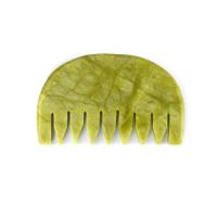 China Massage Comb Style Natural Xiuyan Jade Gua Sha Scalp Guasha Stone Head Massager Hair Health Care Salon Beauty Tool for sale