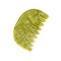 China Massage Comb Style Natural Xiuyan Jade Gua Sha Scalp Guasha Stone Head Massager Hair Health Care Salon Beauty Tool for sale