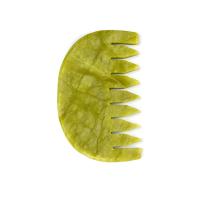 China Massage Comb Style Natural Xiuyan Jade Gua Sha Scalp Guasha Stone Head Massager Hair Health Care Salon Beauty Tool for sale