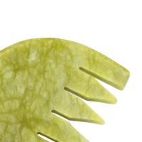 China Massage Comb Style Natural Xiuyan Jade Gua Sha Scalp Guasha Stone Head Massager Hair Health Care Salon Beauty Tool for sale