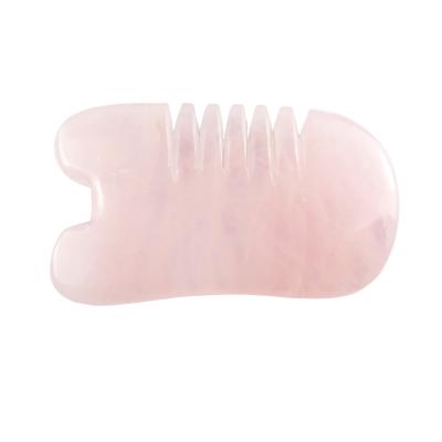 China Rose Quartz Gua Sha Comb Fish Shape Head Care Product for Natural Crystal Massage for sale