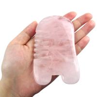 China Rose Quartz Gua Sha Comb Fish Shape Head Care Product for Natural Crystal Massage for sale