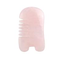 China Rose Quartz Gua Sha Scalp Massage Comb Tool for Head Massage Tools Self Skin Care Spa Facial Lifting Beauty Equipment for sale