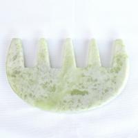 China Face Massager Jade Stone Gua Sha Comb Head Scalp Guasha Massage Tool for Full Body Massage Area Custom Logo for sale
