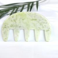 China Face Massager Jade Stone Gua Sha Comb Head Scalp Guasha Massage Tool for Full Body Massage Area Custom Logo for sale