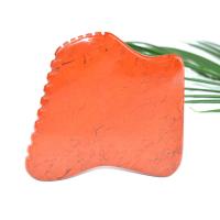 China Massager Properties Natural Red Jasper Gua Sha Tool for Facial Massage for sale