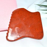China Massager Properties Natural Red Jasper Gua Sha Tool for Facial Massage for sale