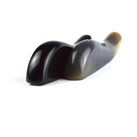China Black Natural Stripe Obsidian Gua Sha Stone for Body Massage and Facial Slimming Professional Tool for sale