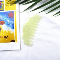 China Xiuyan Jade Massage Comb 9.2cm*4.6cm Size Light Green Color Promotes Blood Circulation and Improves Sleep for sale