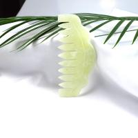 China Xiuyan Jade Massage Comb 9.2cm*4.6cm Size Light Green Color Promotes Blood Circulation and Improves Sleep for sale