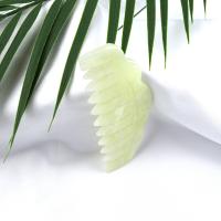China Xiuyan Jade Massage Comb 9.2cm*4.6cm Size Light Green Color Promotes Blood Circulation and Improves Sleep for sale