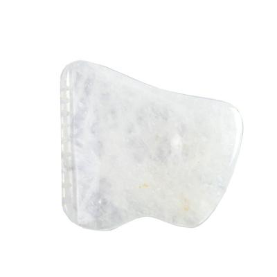 China Clear Quartz Gua Sha Shaped Board Tool for Face and Neck Skin Health OEM/ODM Accepted for sale