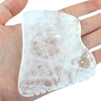 China Clear Quartz Gua Sha Shaped Board Tool for Face and Neck Skin Health OEM/ODM Accepted for sale