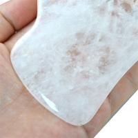 China Clear Quartz Gua Sha Shaped Board Tool for Face and Neck Skin Health OEM/ODM Accepted for sale