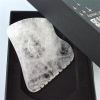 China Clear Quartz Gua Sha Shaped Board Tool for Face and Neck Skin Health OEM/ODM Accepted for sale