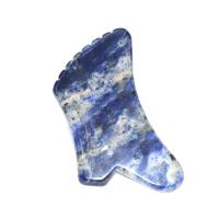 China Blue Sodalite Stone Gua Sha Body Scraping Massage Tool Manual-Wired Control Function for Face and Body Natural Beauty Gift for sale
