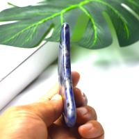China Blue Sodalite Stone Gua Sha Body Scraping Massage Tool Manual-Wired Control Function for Face and Body Natural Beauty Gift for sale