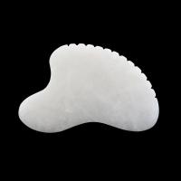 China Custom Logo Crystal Heart Shaped White Jade Stone Gua Sha Scraping Massage Tool for Acupuncture Therapy Facial Massager for sale