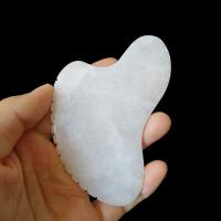 China Custom Logo Crystal Heart Shaped White Jade Stone Gua Sha Scraping Massage Tool for Acupuncture Therapy Facial Massager for sale