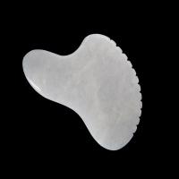 China Custom Logo Crystal Heart Shaped White Jade Stone Gua Sha Scraping Massage Tool for Acupuncture Therapy Facial Massager for sale