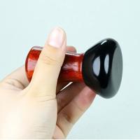China Red Pear Wood Mini Bian Stone Eye Face Gua Sha Massager Portable Massage Belt for Natural Hot Stone Electrical Guasha Machine for sale