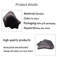 China Natural Black Obsidian Gua Sha Board for Face Back Massage Relax Therapy Guasha Tool Skincare Scraping for sale